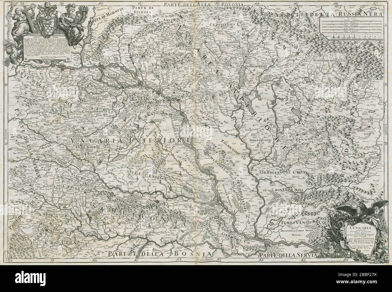 L'Ungaria nouvamente descritta. Hungary & Slovakia. DE ROSSI / CANTELLI ...