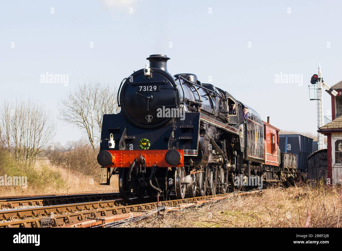 Standard Class 5, 73129, at the Midland Railway – Butterley Stock Photo ...