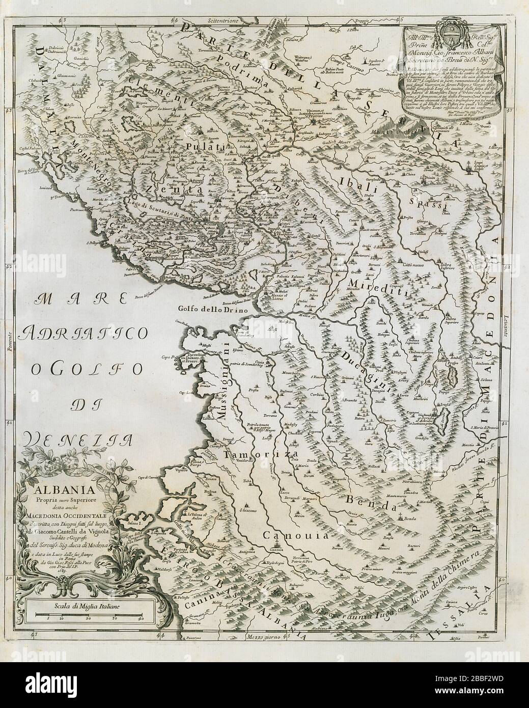 Albania Propria overo Superiore… Macedonia Occidentale. ROSSI /CANTELLI ...