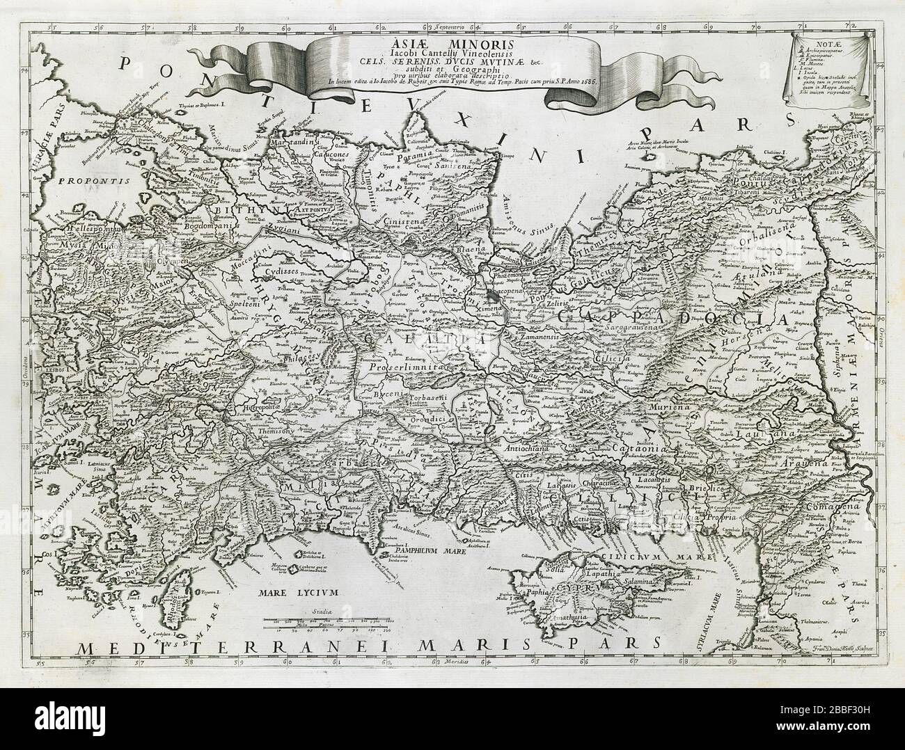 Asiae Minoris. Turkey. Anatolia & Cyprus DE ROSSI / CANTELLI DE VIGNOLA ...
