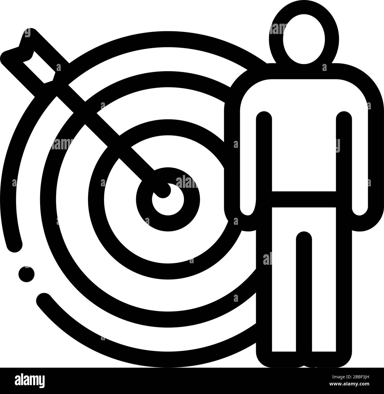 target hit icon vector outline illustration Stock Vector Image & Art ...