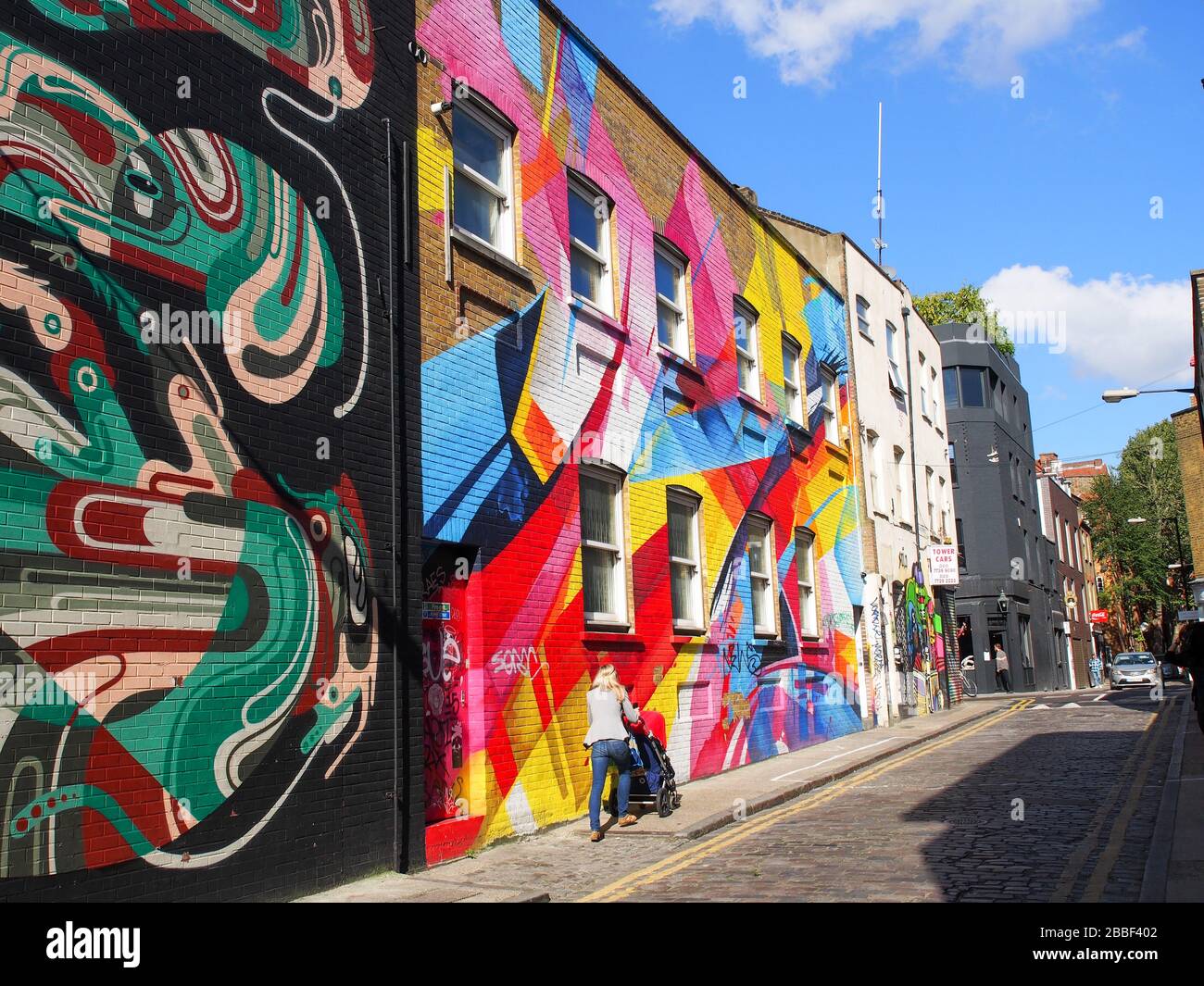 London beautiful street art, workart in Shoreditch, East London Stock ...