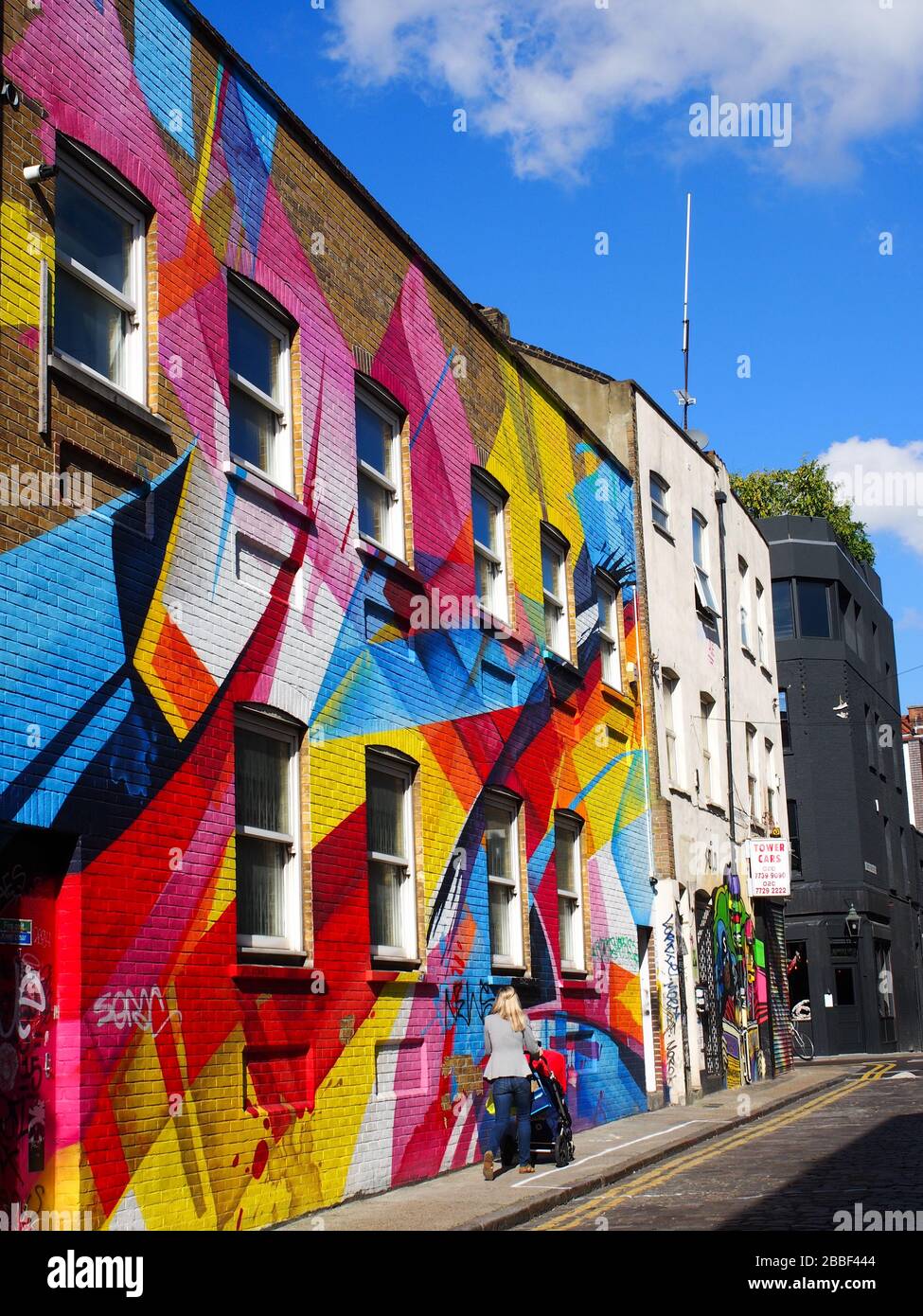 London beautiful street art, workart in Shoreditch, East London Stock ...