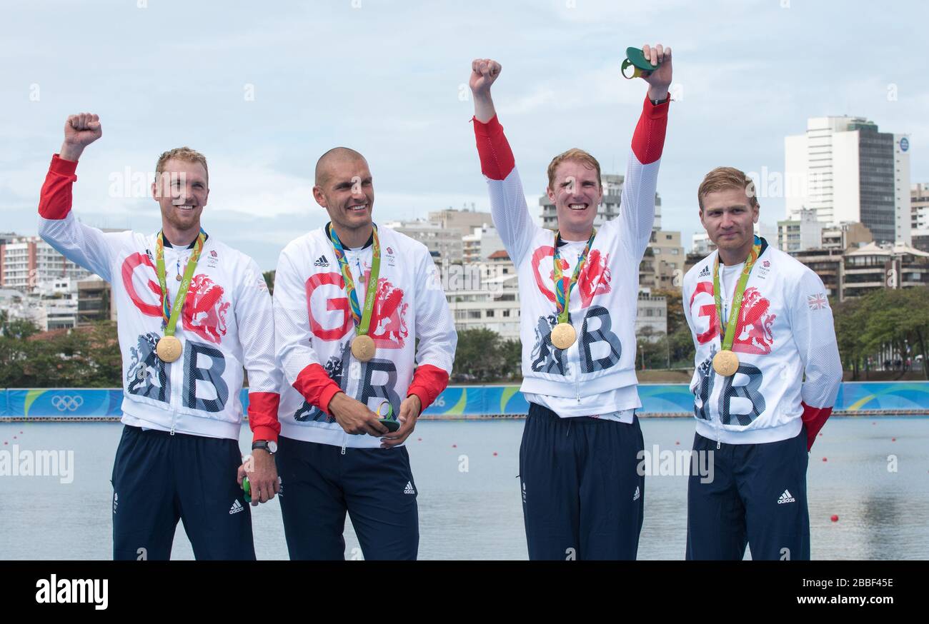 Rio de Janeiro. BRAZIL Gold Medalist Men's Four Final. GBR M4-, Bow ...