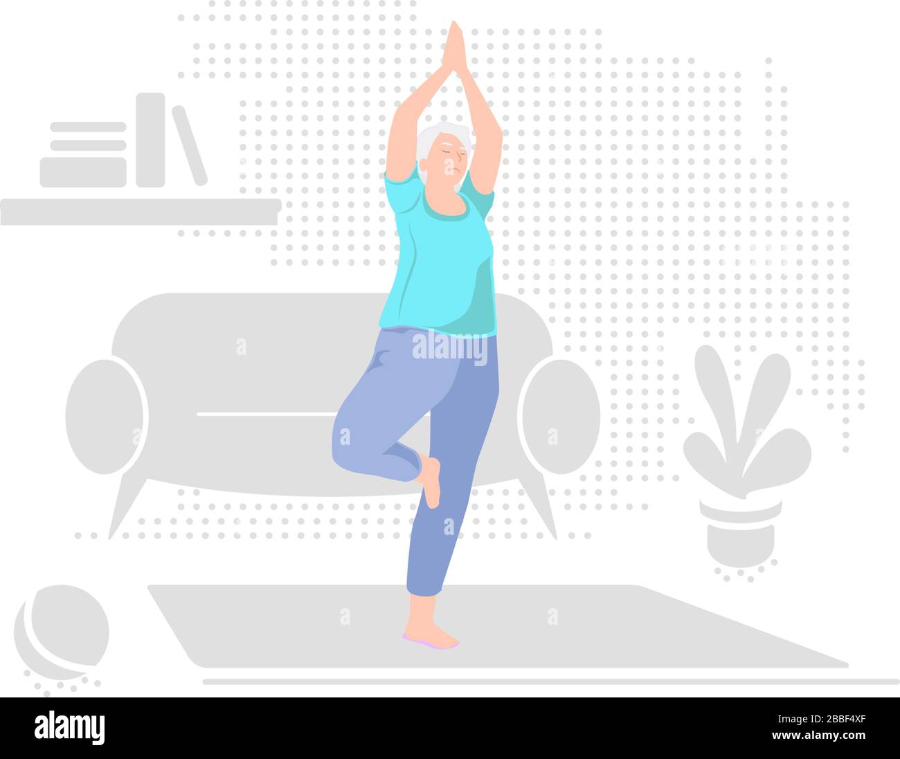 Yoga practice in home Stock Vector Images - Alamy