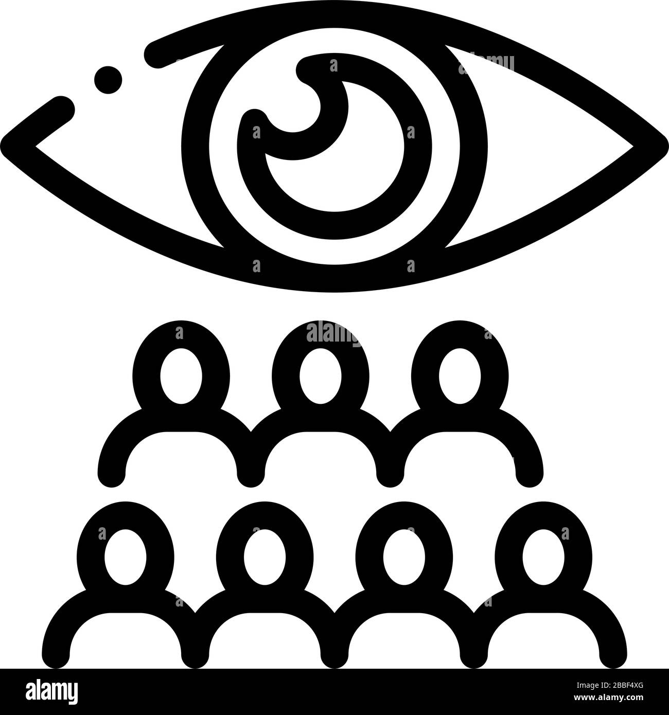 watching team of people icon vector outline illustration Stock Vector ...