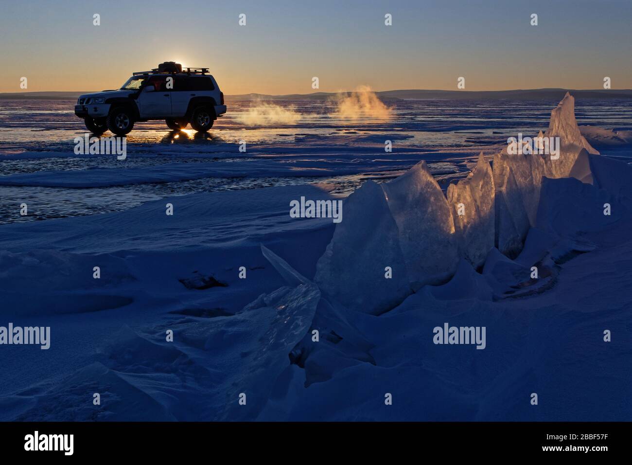 KHATGAL, MONGOLIA, March 3, 2020 : An adventure journey by car on ...