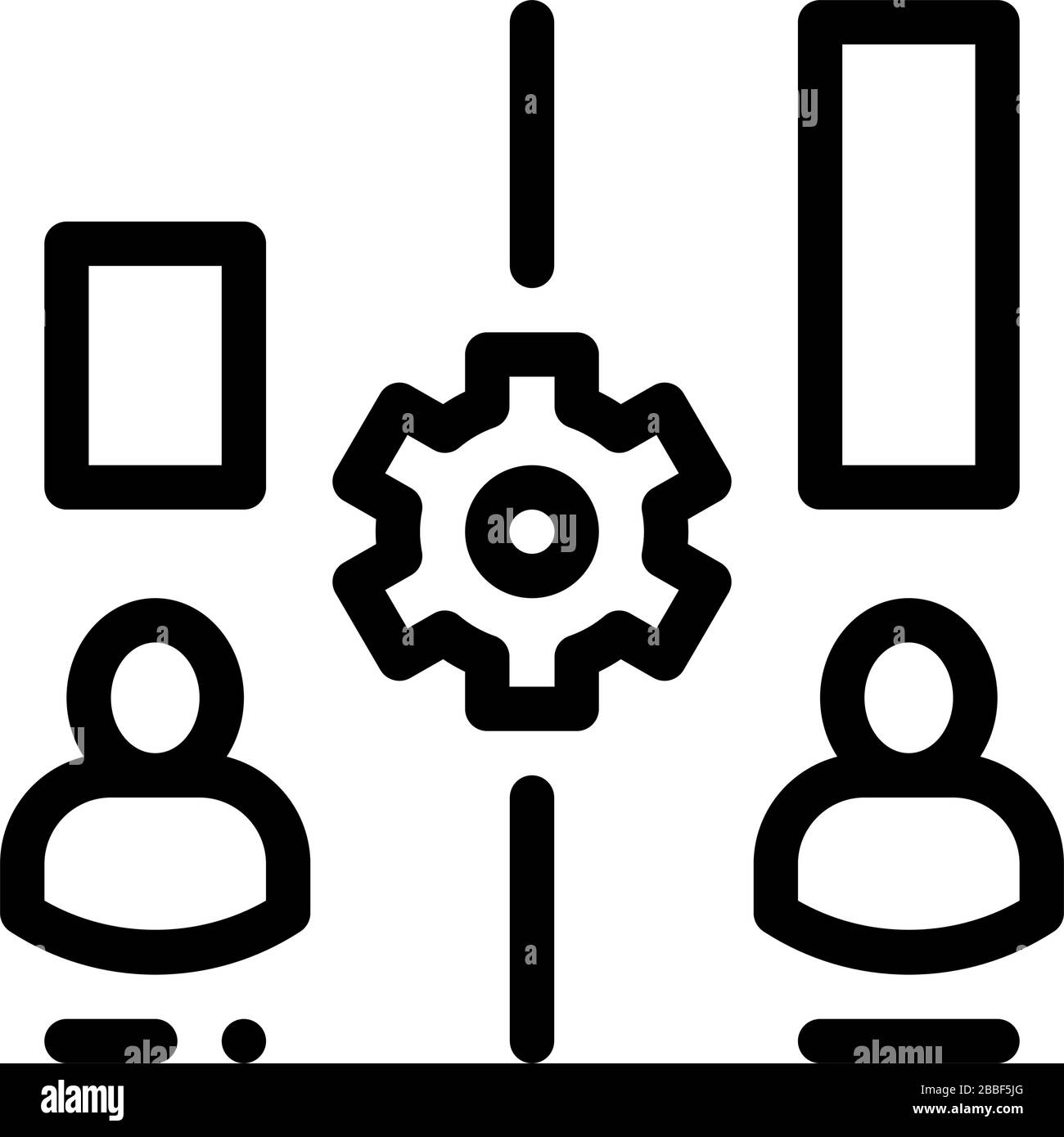 different resources of people icon vector outline illustration Stock ...