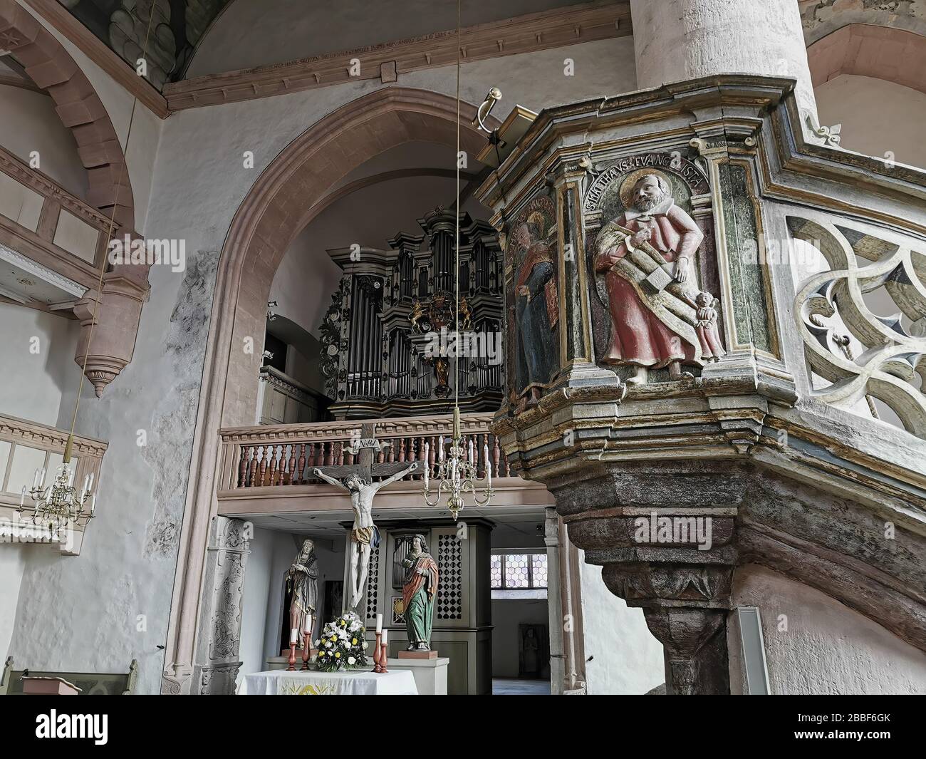 The fortified church in ostheim vor der rhon hi-res stock photography ...