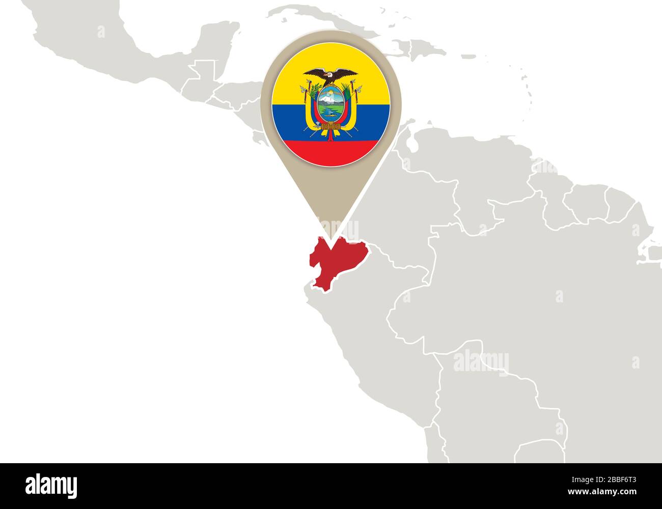 Illustration ecuador highlighted in Stock Vector Images - Alamy