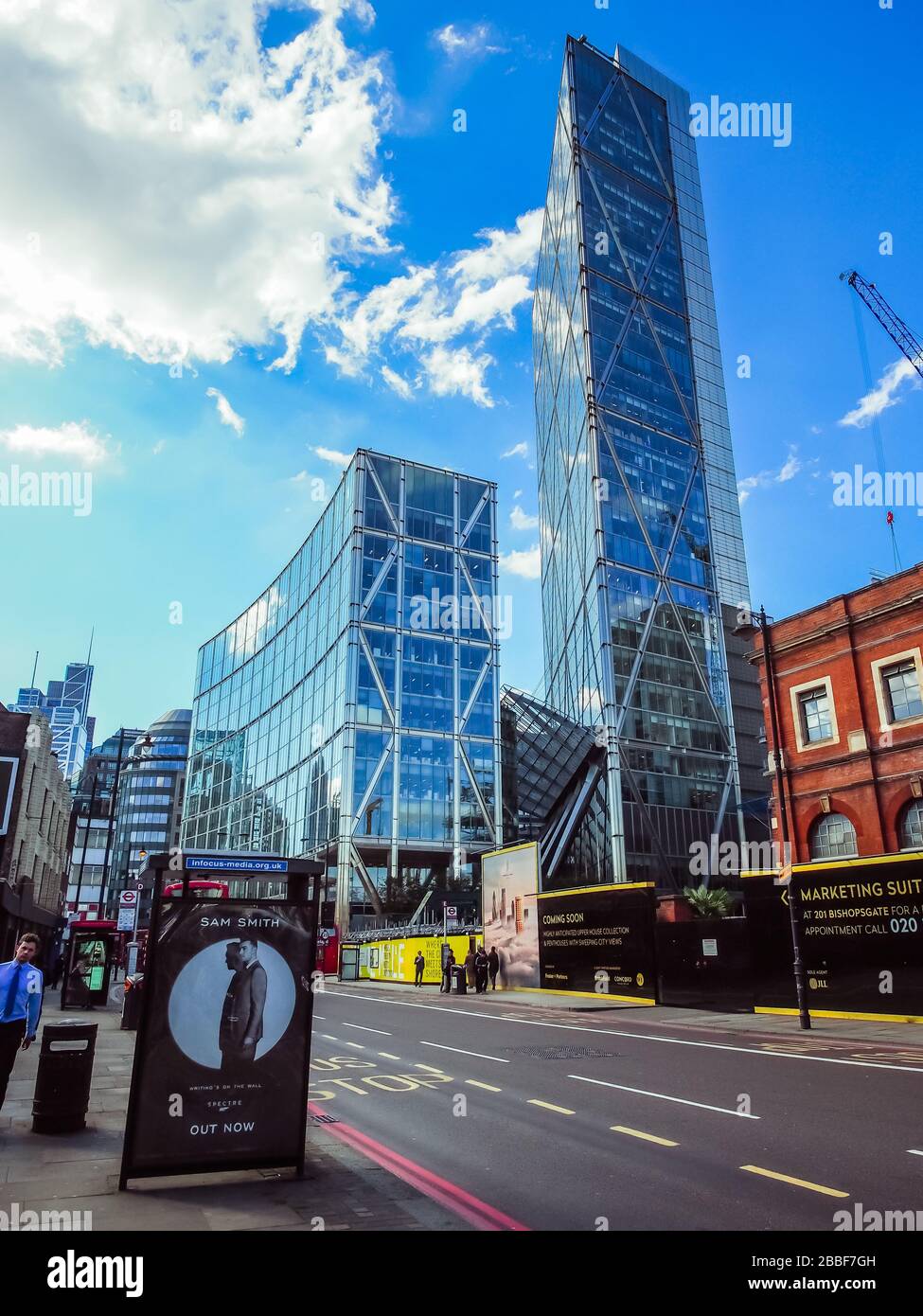 Broadgate Towers, a famous london skyscraper, located in The City, at ...
