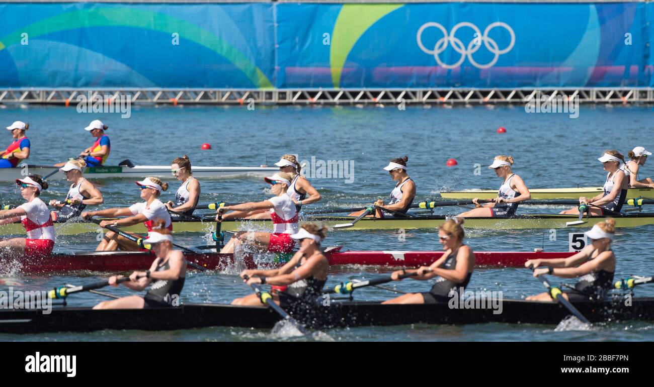 Rio de Janeiro. BRAZIL. Women's 8's Final. 2016 Olympic Rowing Regatta ...