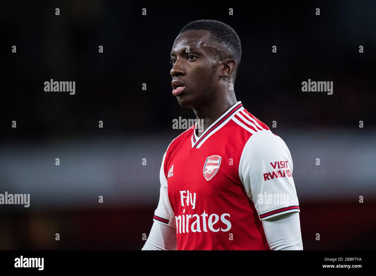 LONDON, ENGLAND - FEBRUARY 23: Eddie Nketiah of Arsenal FC looks on ...