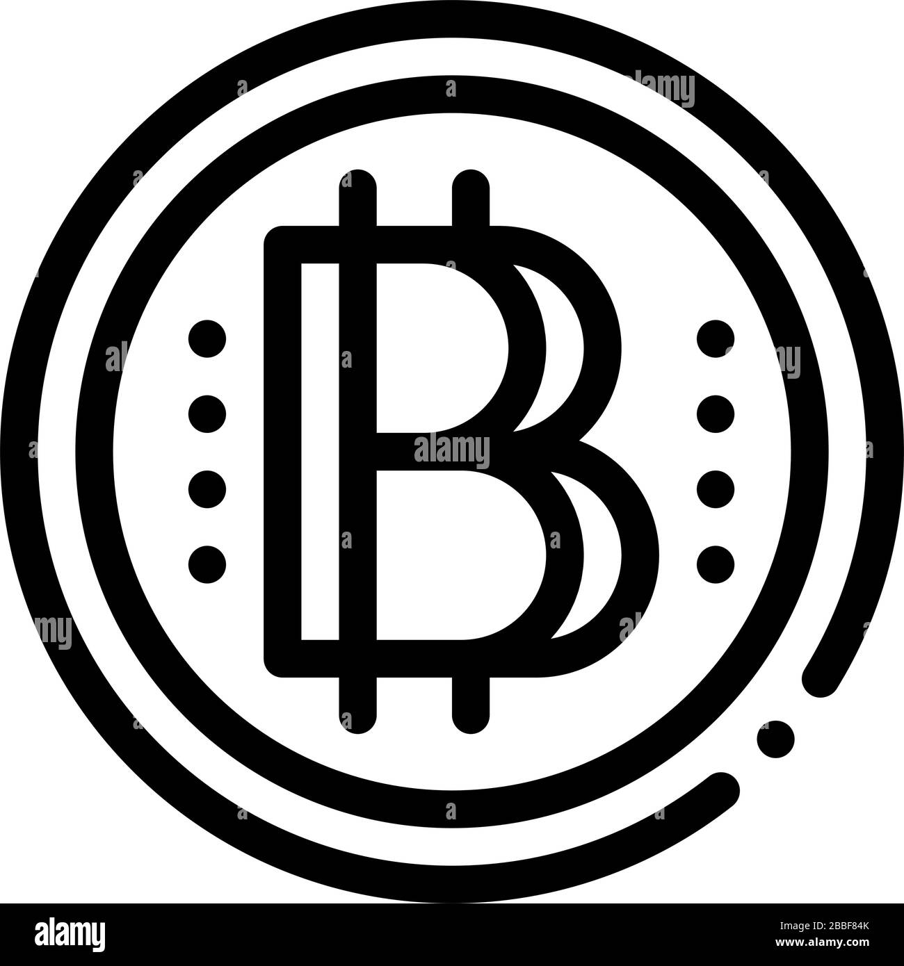 bitcoin coin icon vector outline illustration Stock Vector Image & Art ...