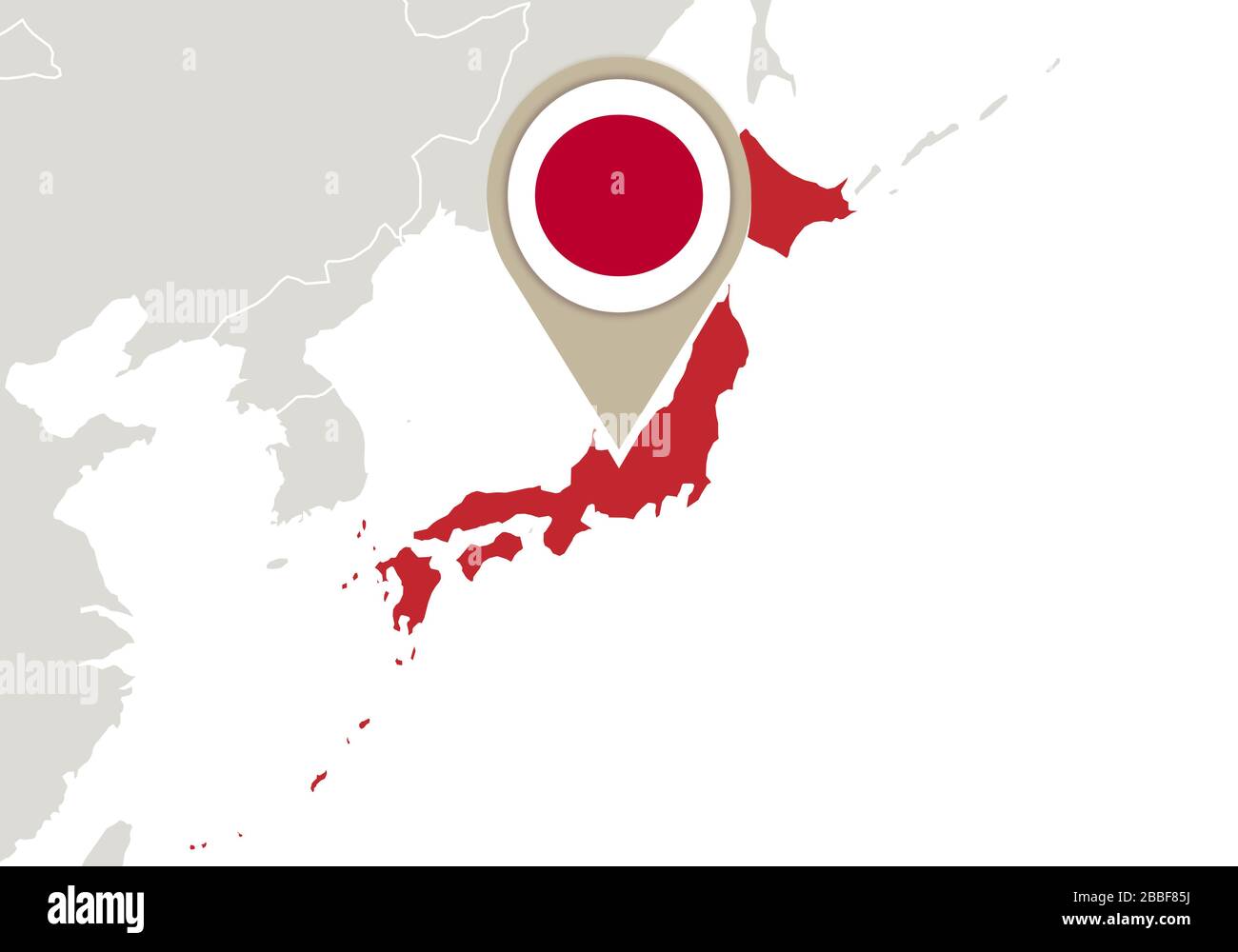 Map with highlighted Japan map and flag Stock Vector Image & Art - Alamy
