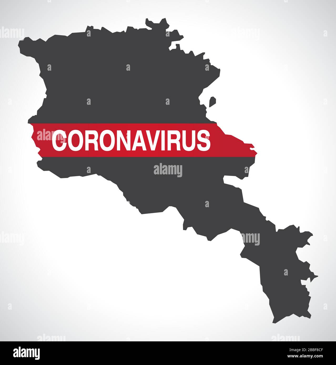 Armenia map with Coronavirus warning illustration Stock Vector Image ...