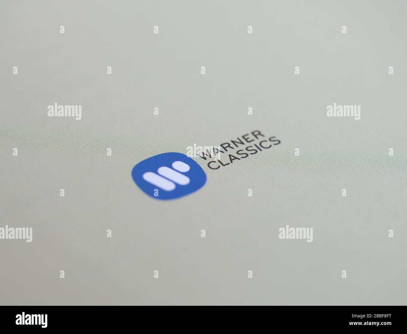 LOS ANGELES, USA - CIRCA MARCH 2020: Warner Classics sign on music CD ...