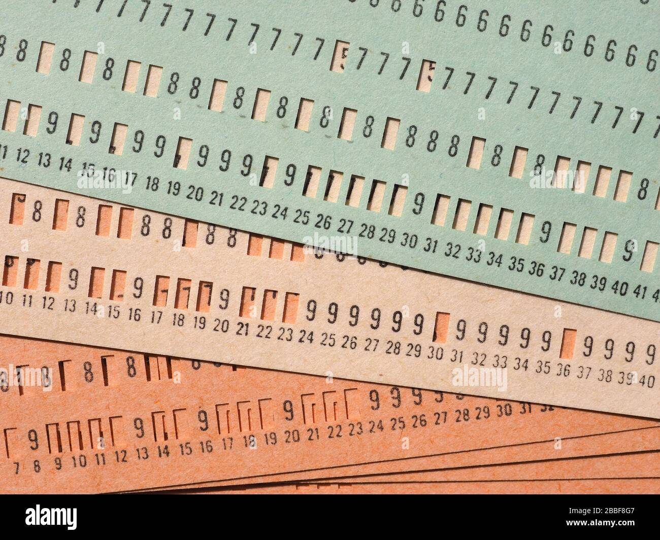 vintage punched card for computer data storage and programming Stock ...