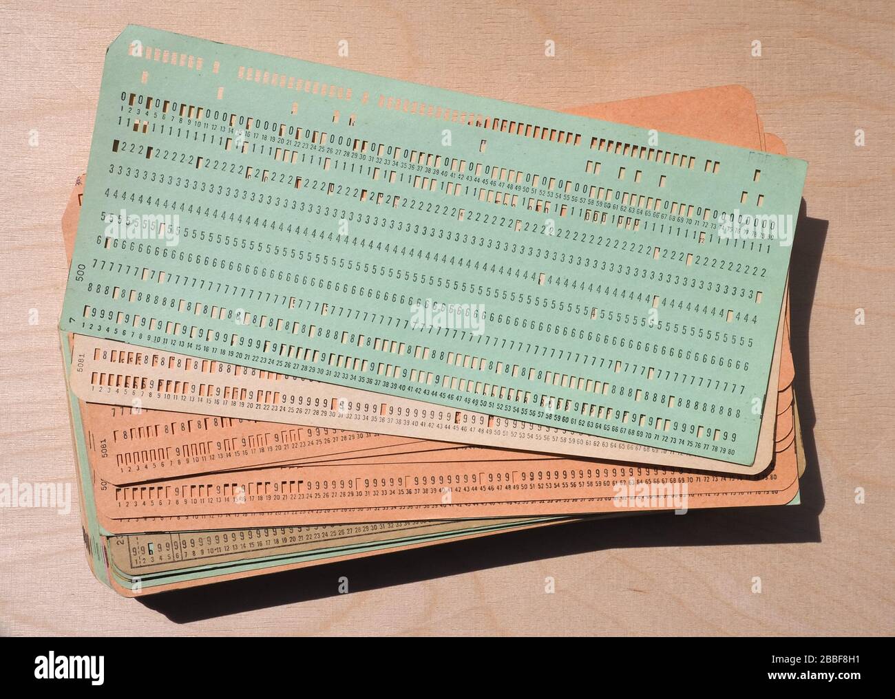 vintage punched card for computer data storage and programming Stock ...