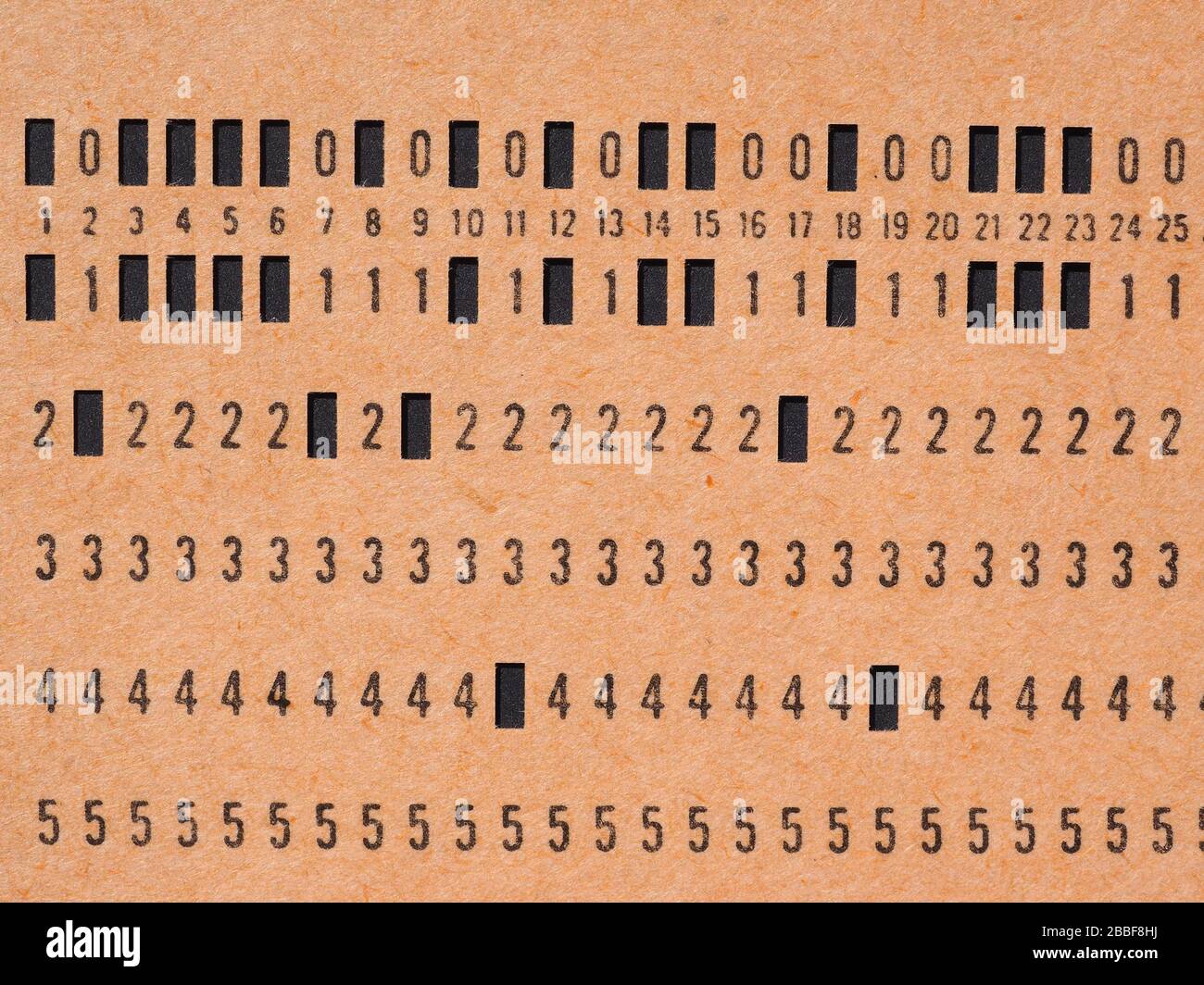 vintage punched card for computer data storage and programming Stock ...