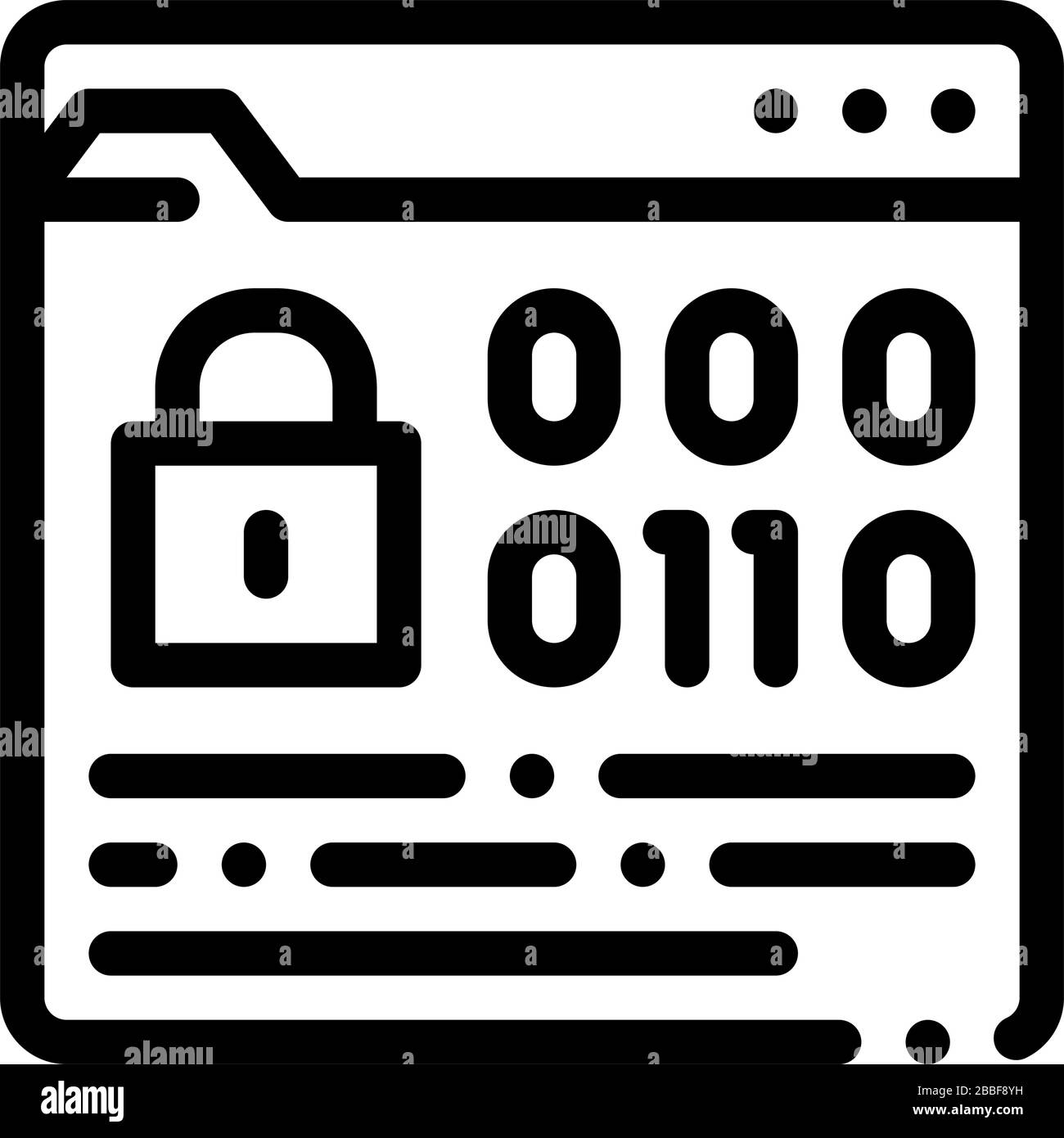 binary code protection icon vector outline illustration Stock Vector ...