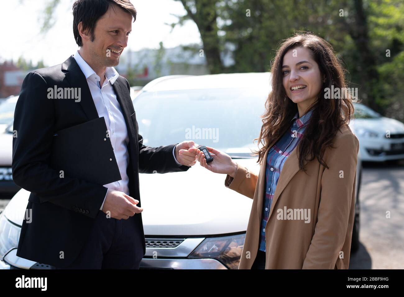 Driving car interior salesman hi-res stock photography and images - Alamy