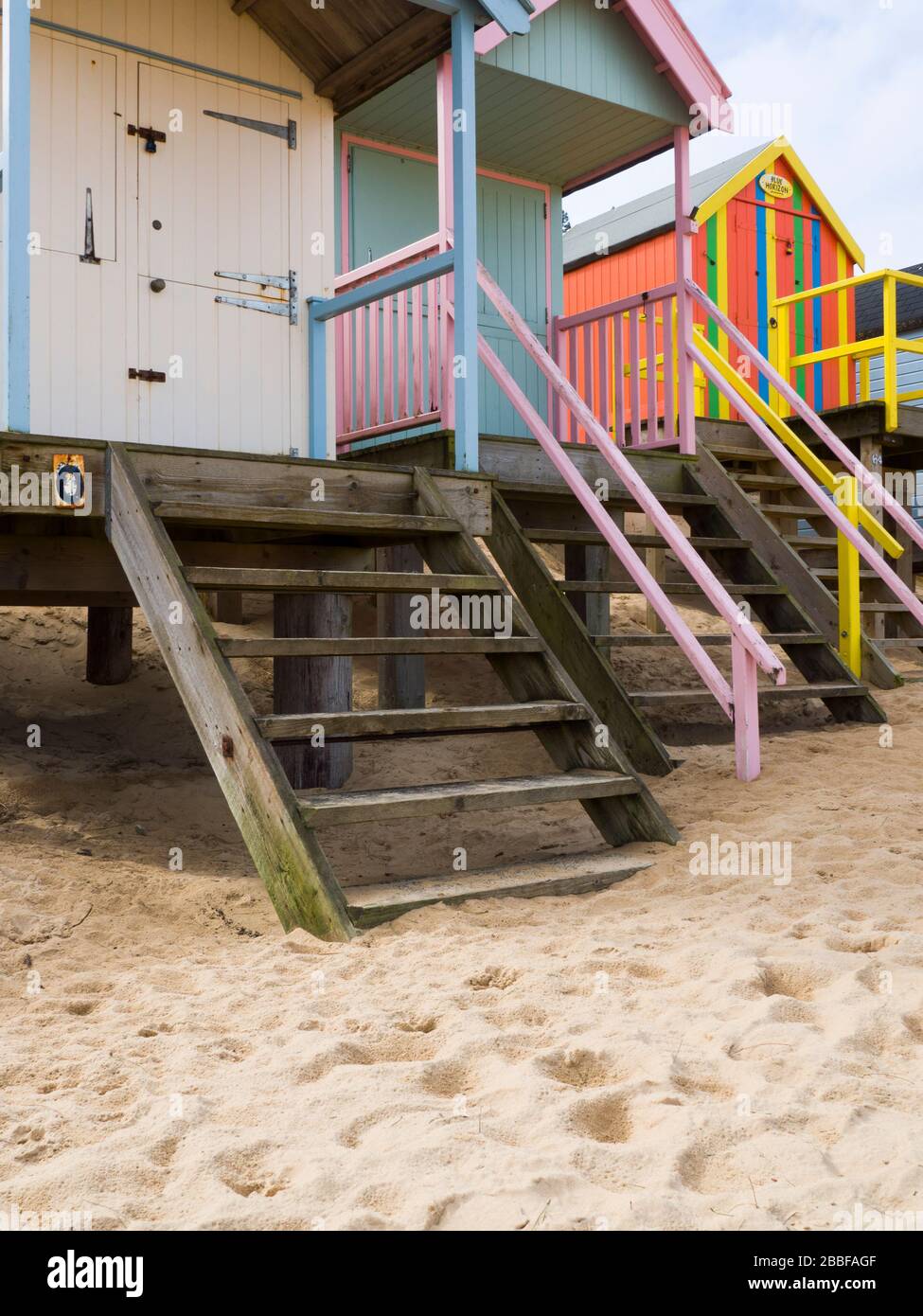 Raised up beach huts hi-res stock photography and images - Alamy