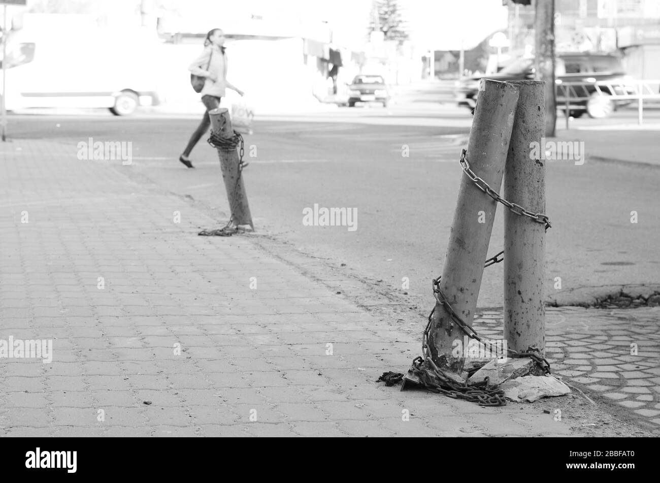 Young woman walking camera Black and White Stock Photos & Images - Alamy