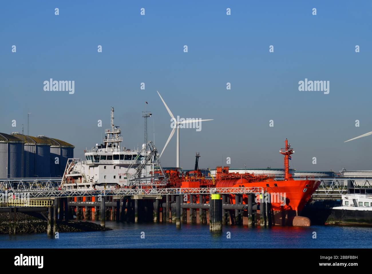 A docked Chemical and Oil Products Tanker in the 7th petroleum harbor ...