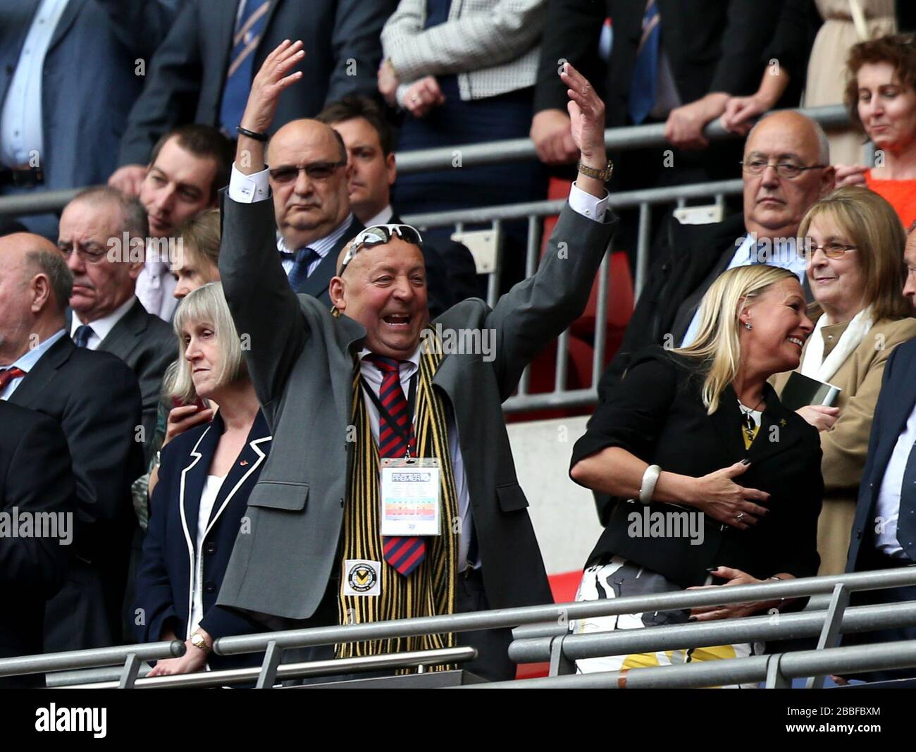 Newport County's owner Les Scadding celebrate their victory Stock Photo ...