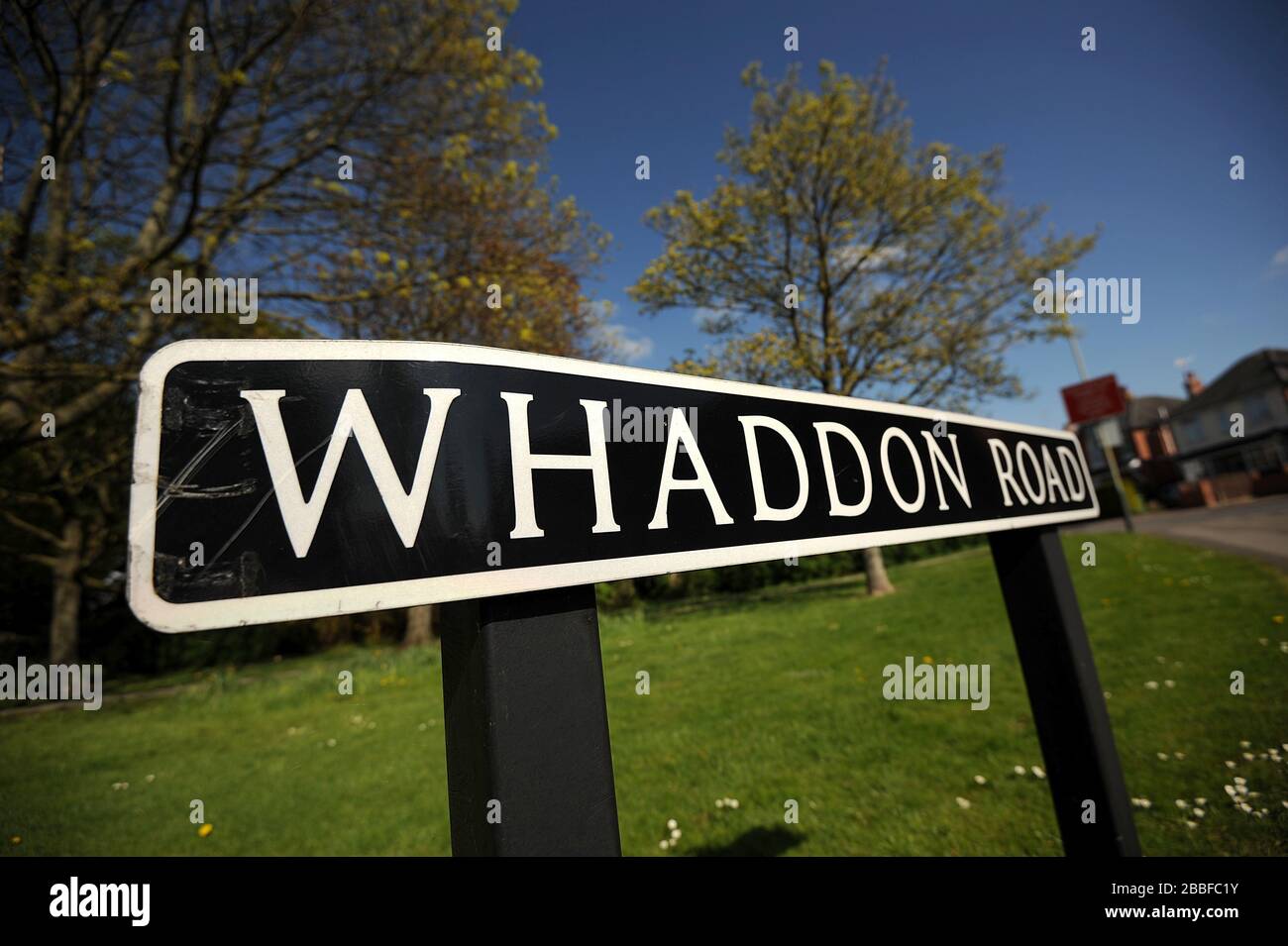 General view of Whaddon Road signage outside of the ground Stock Photo ...