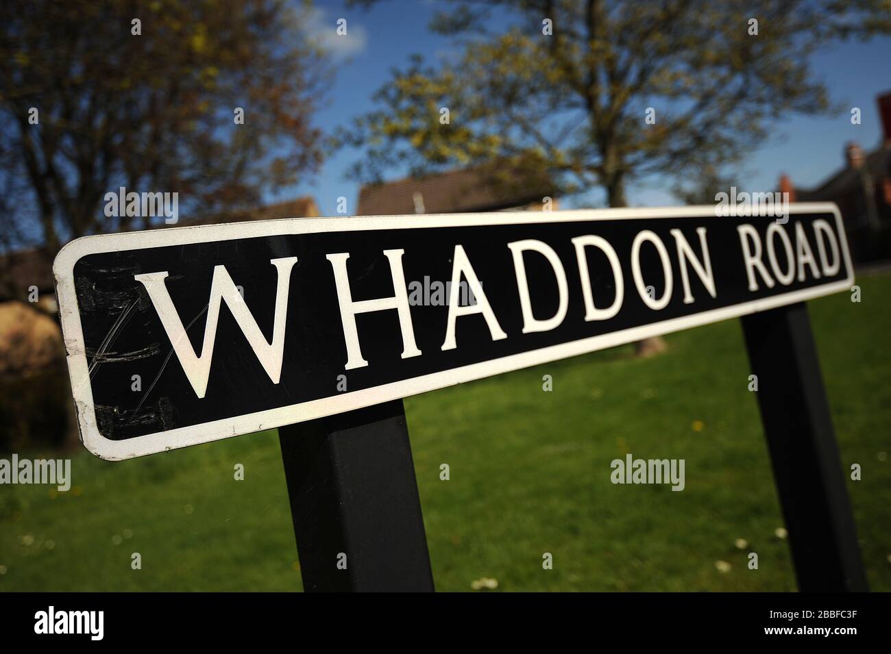 General view of Whaddon Road signage outside of the ground Stock Photo ...