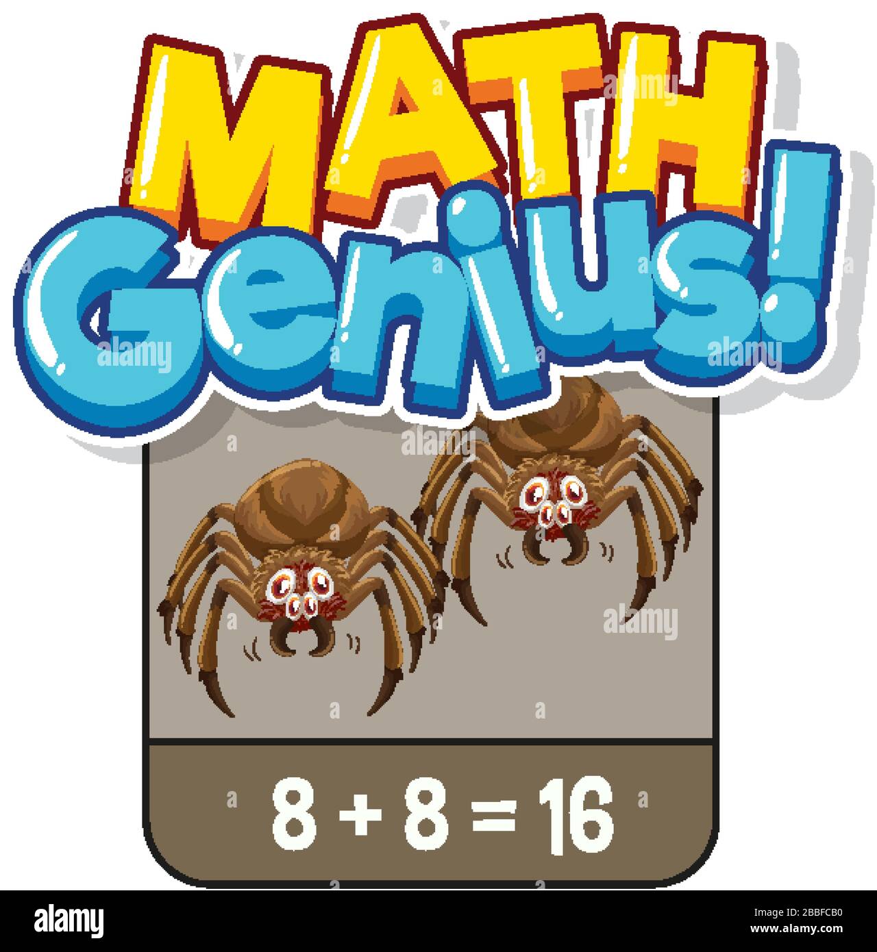 Math flashcard design for adding numbers illustration Stock Vector ...