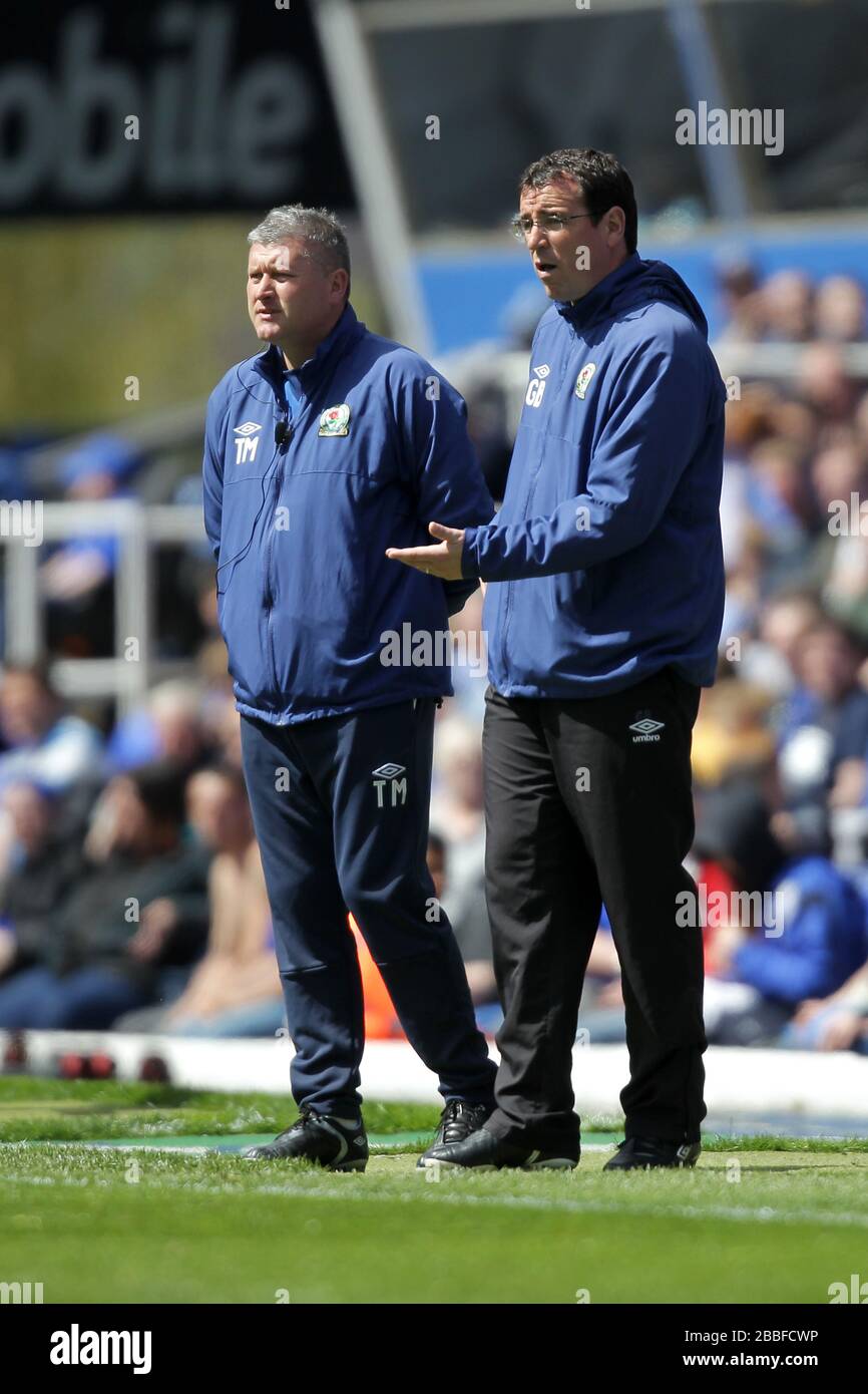 Blackburn rovers manager gary bowyer right and terry mcphillips hi-res ...