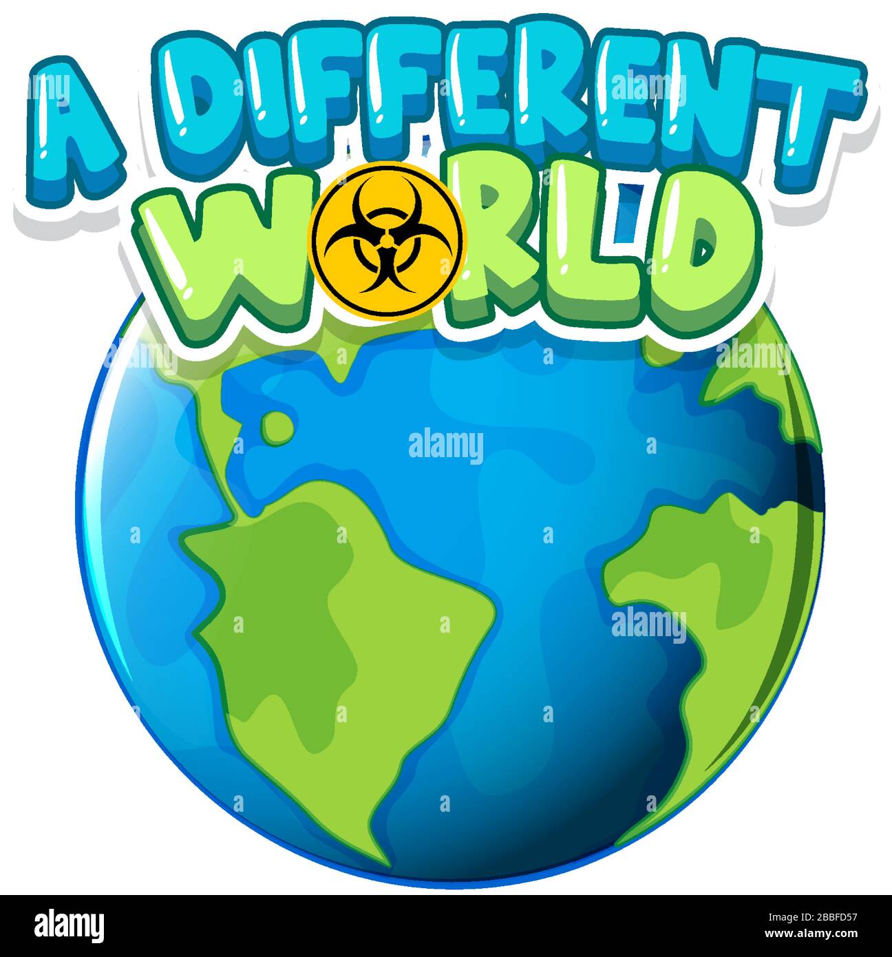 Font design for word a different world with earth on white background ...