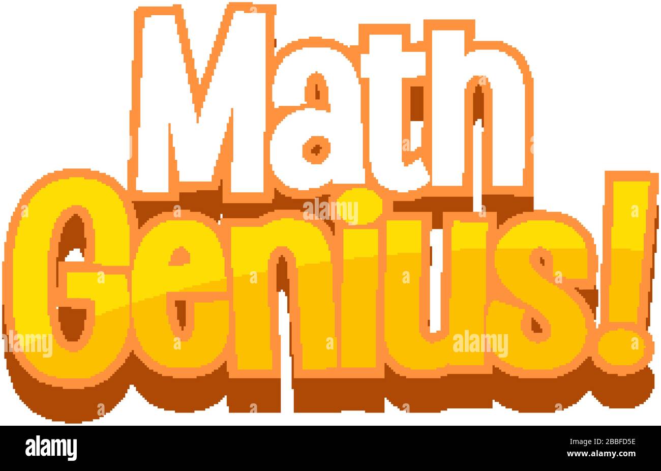 Font design for word math genius in orange color illustration Stock ...