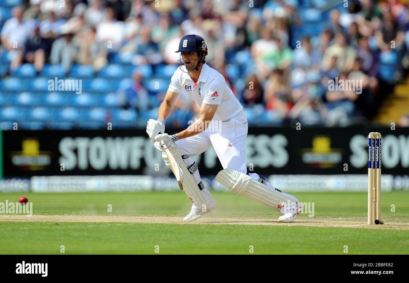 Englands Alastair Cook in action during the Second Investec Test match ...
