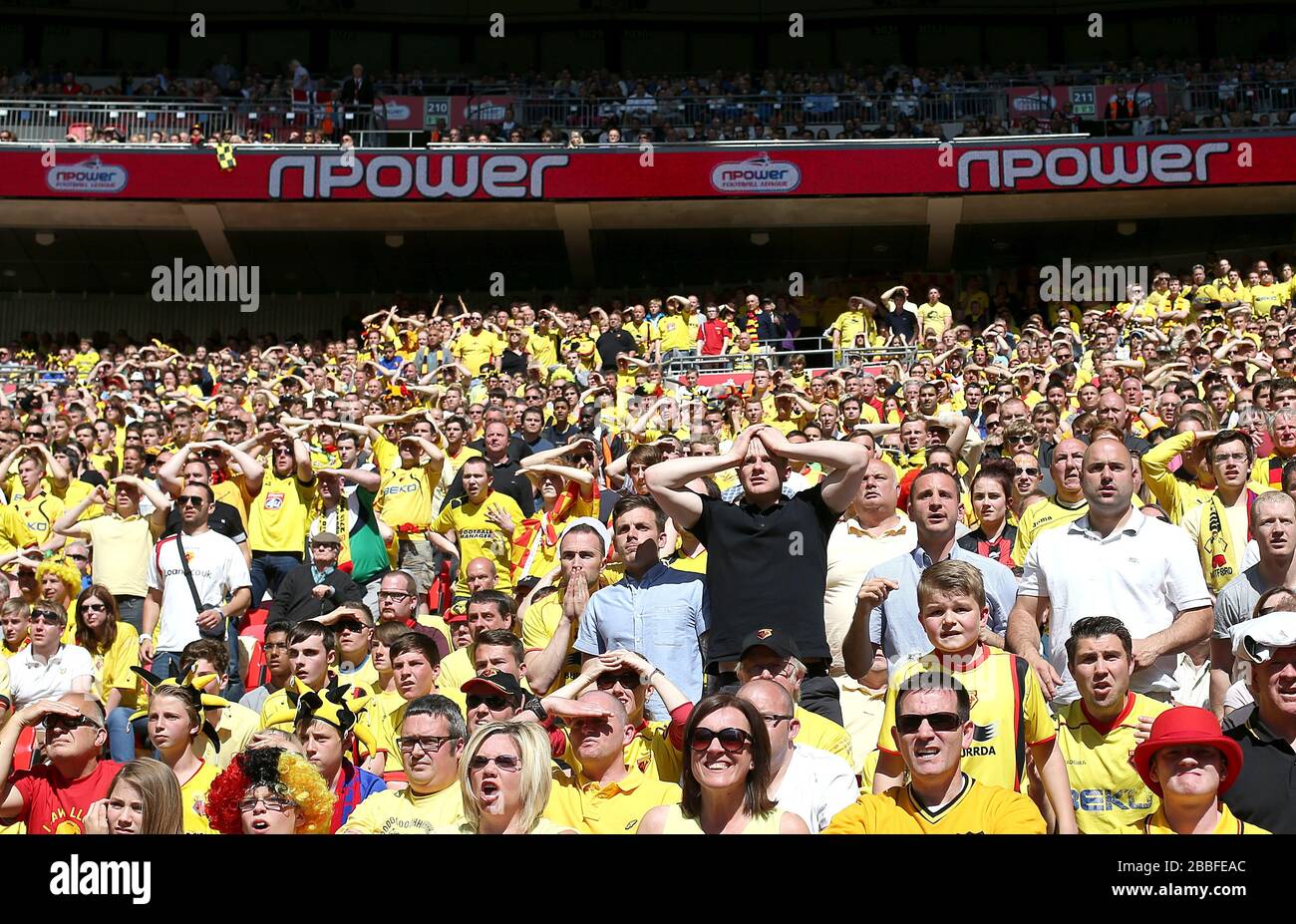 Watford fans show their passion in the stands Stock Photo - Alamy