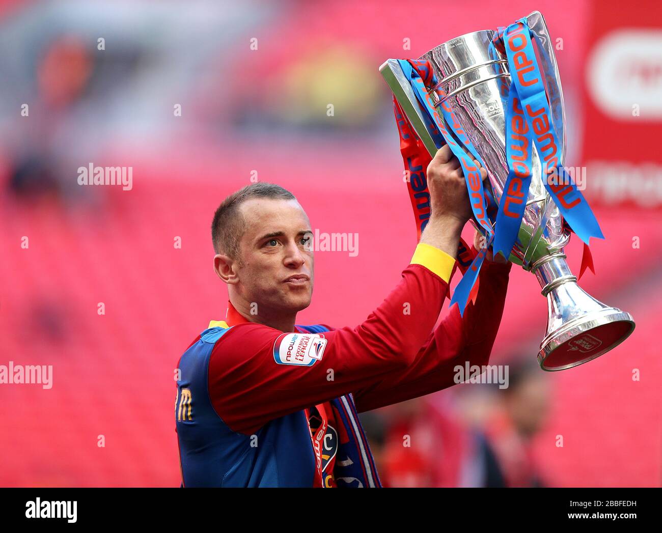 Crystal Palace's Aaron Wilbraham holds the npower Championship play off ...