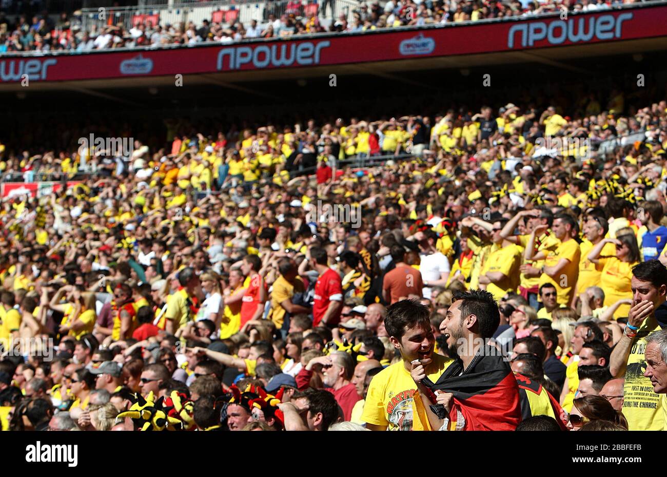 Watford fans in the stands Stock Photo - Alamy