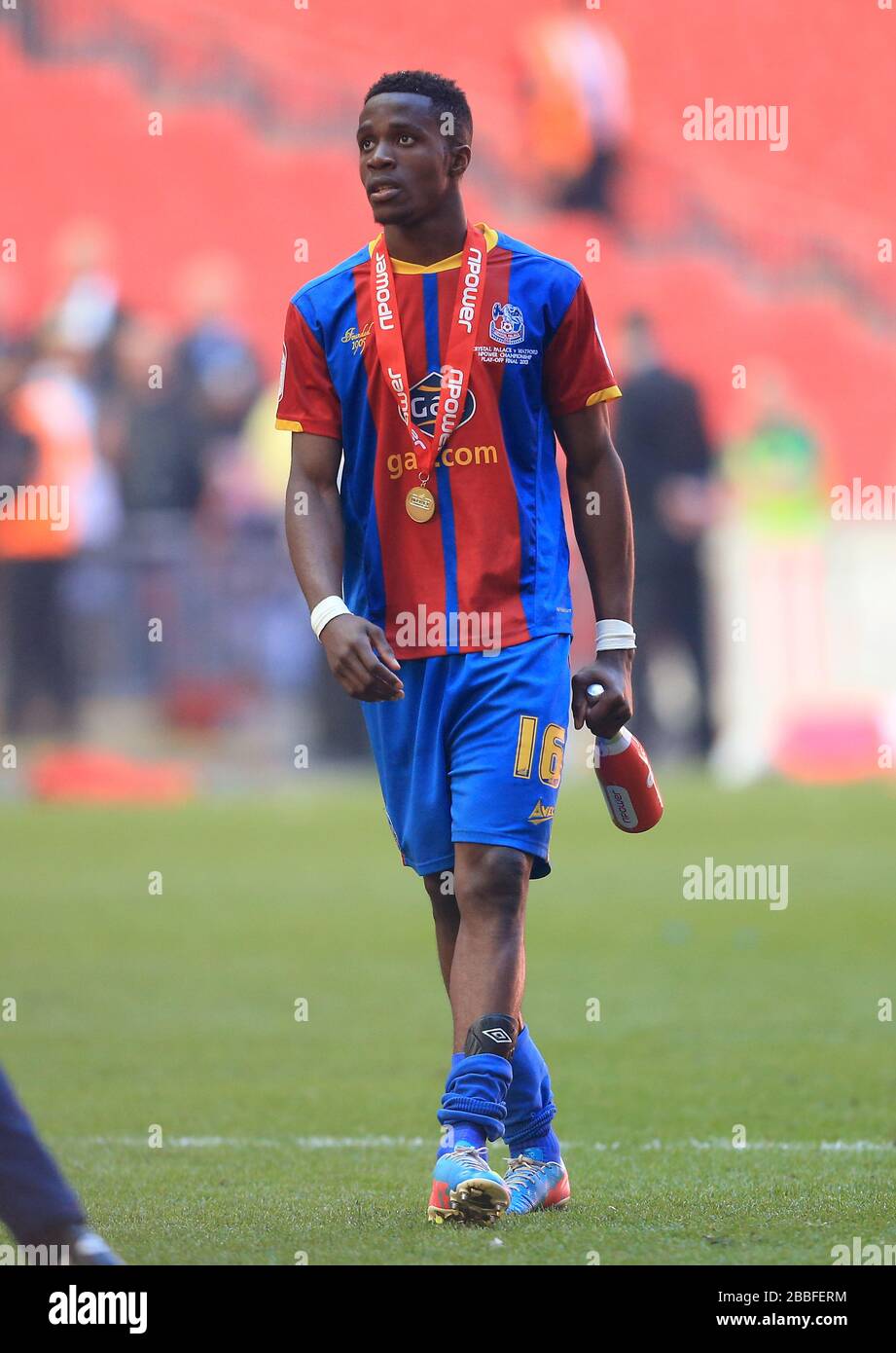 Crystal Palaces Wilfried Zaha With His Winners Medal After The Game