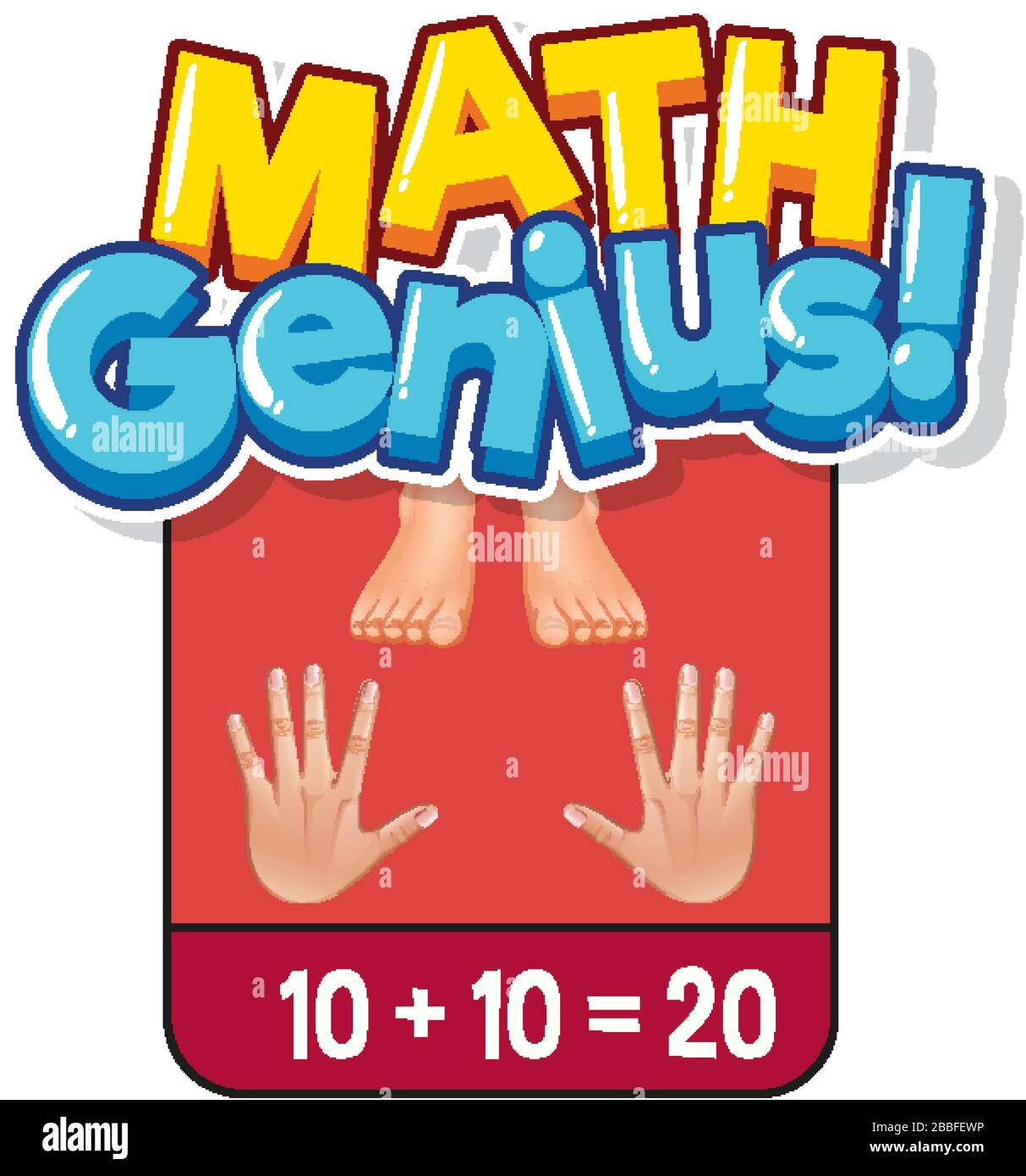 Math flashcard design for adding numbers illustration Stock Vector ...