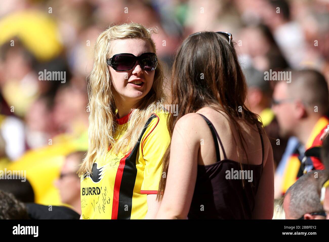 Watford fans in the stands Stock Photo - Alamy