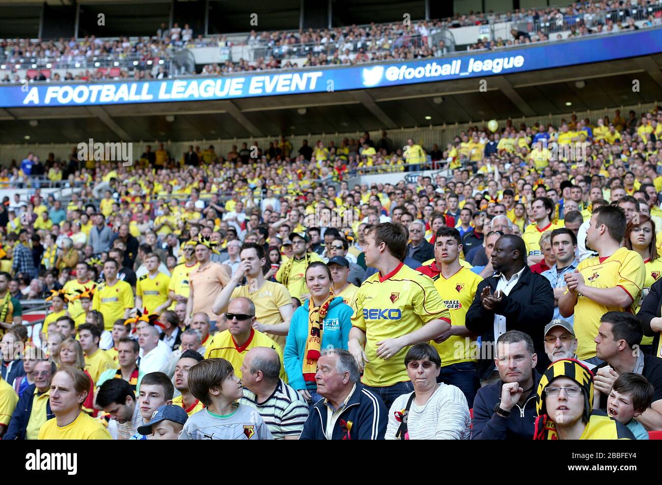 Watford fans in the stands Stock Photo - Alamy