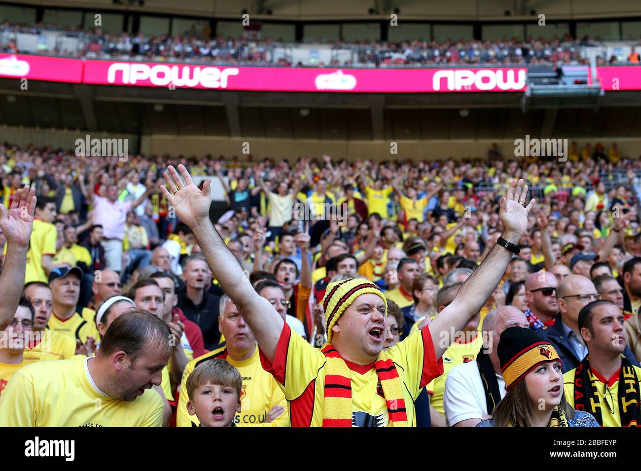 Watford fans in the stands Stock Photo - Alamy