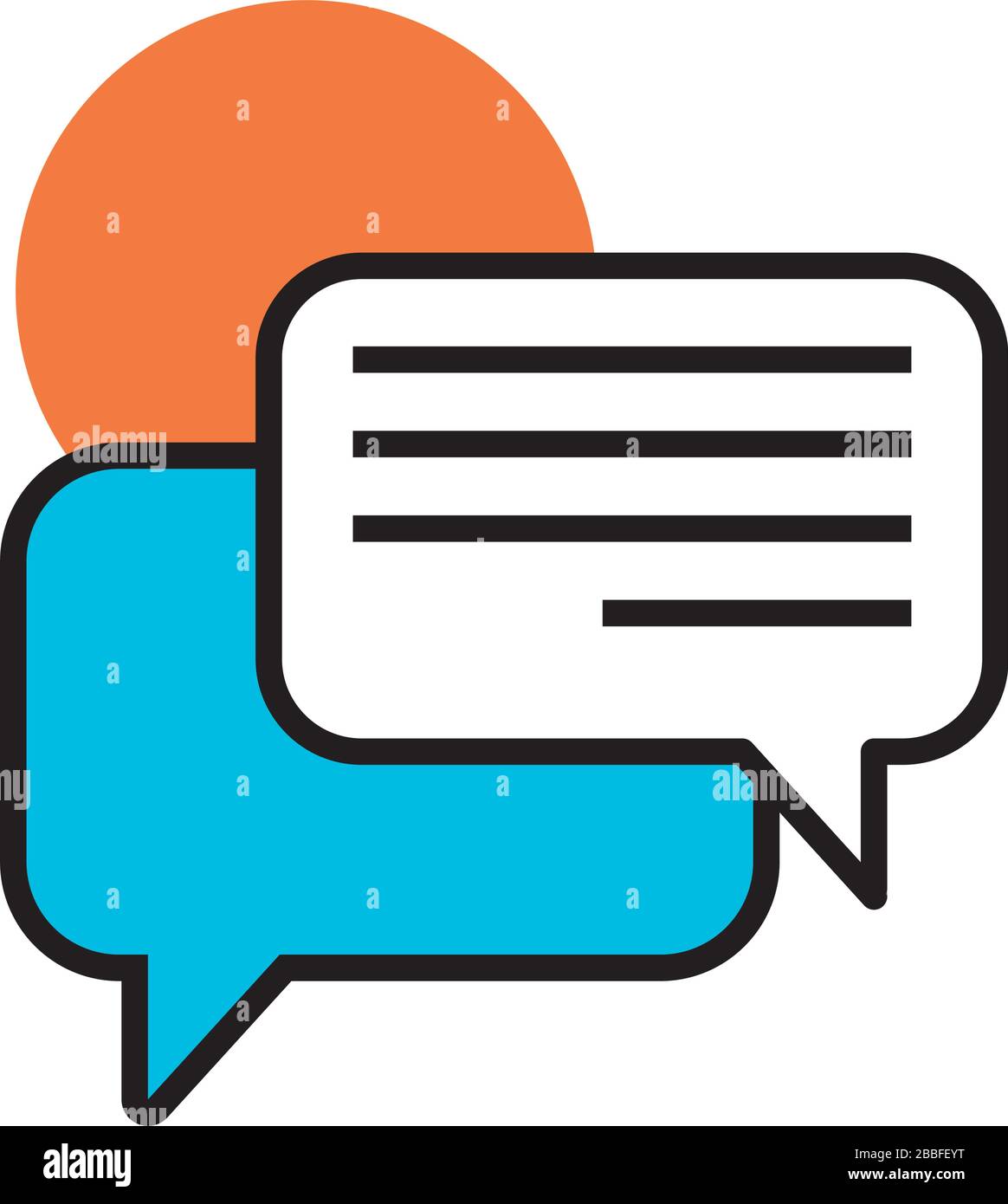 speech bubbles line and fill style icon Stock Vector Image & Art - Alamy