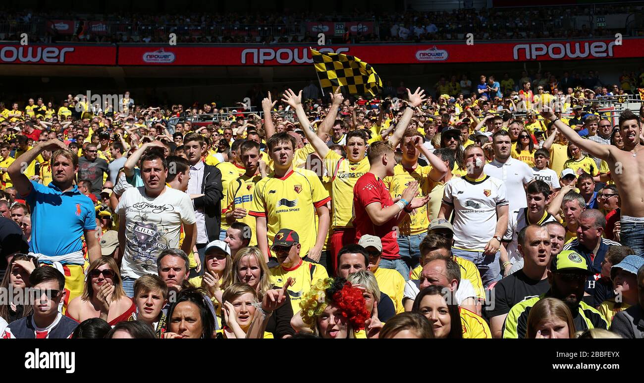 Watford fans in the stands Stock Photo - Alamy