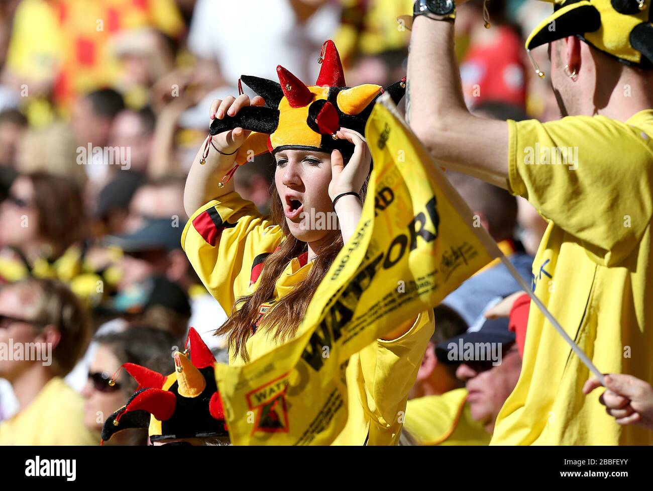 Watford fans in the stands Stock Photo - Alamy