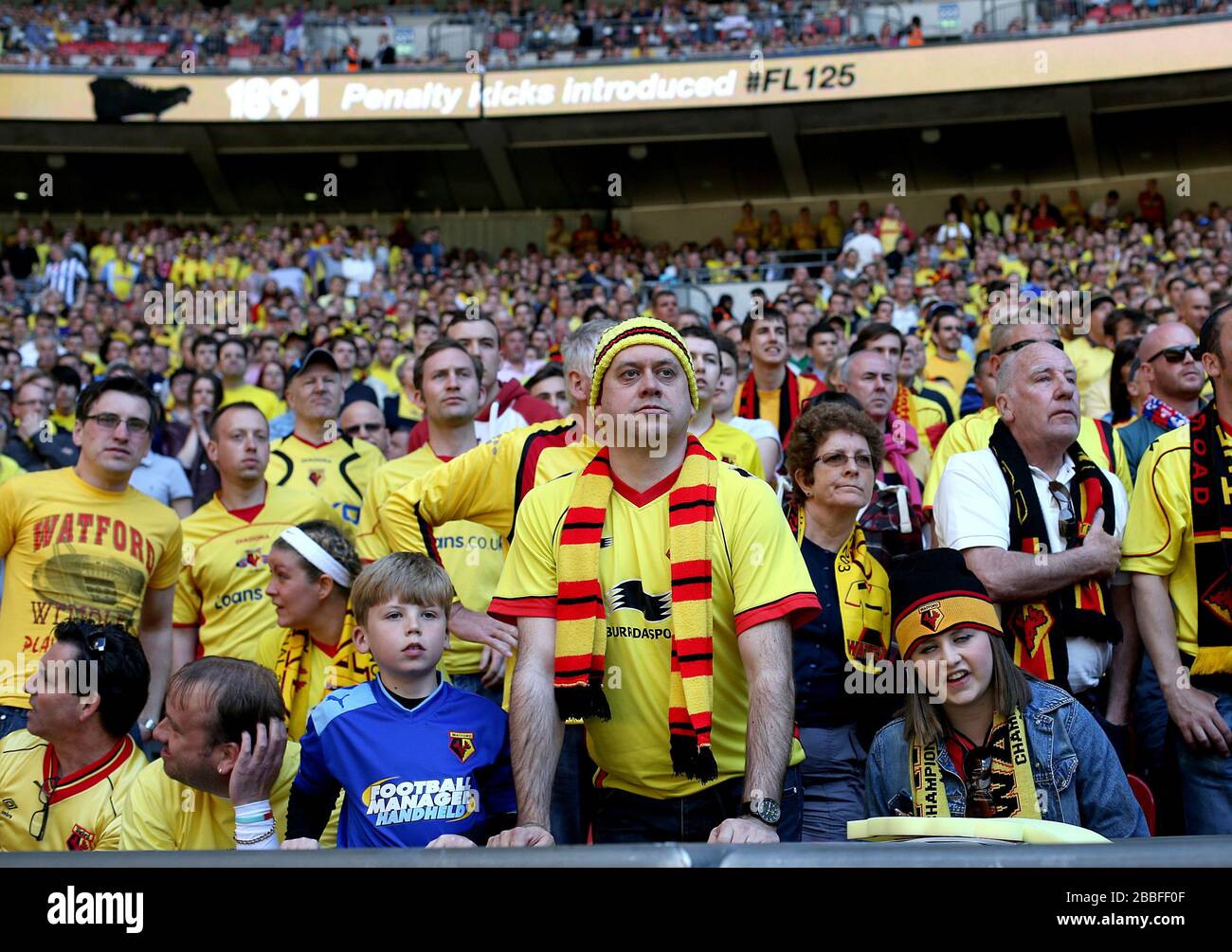 Watford fans watch the action from the stands hi-res stock photography ...