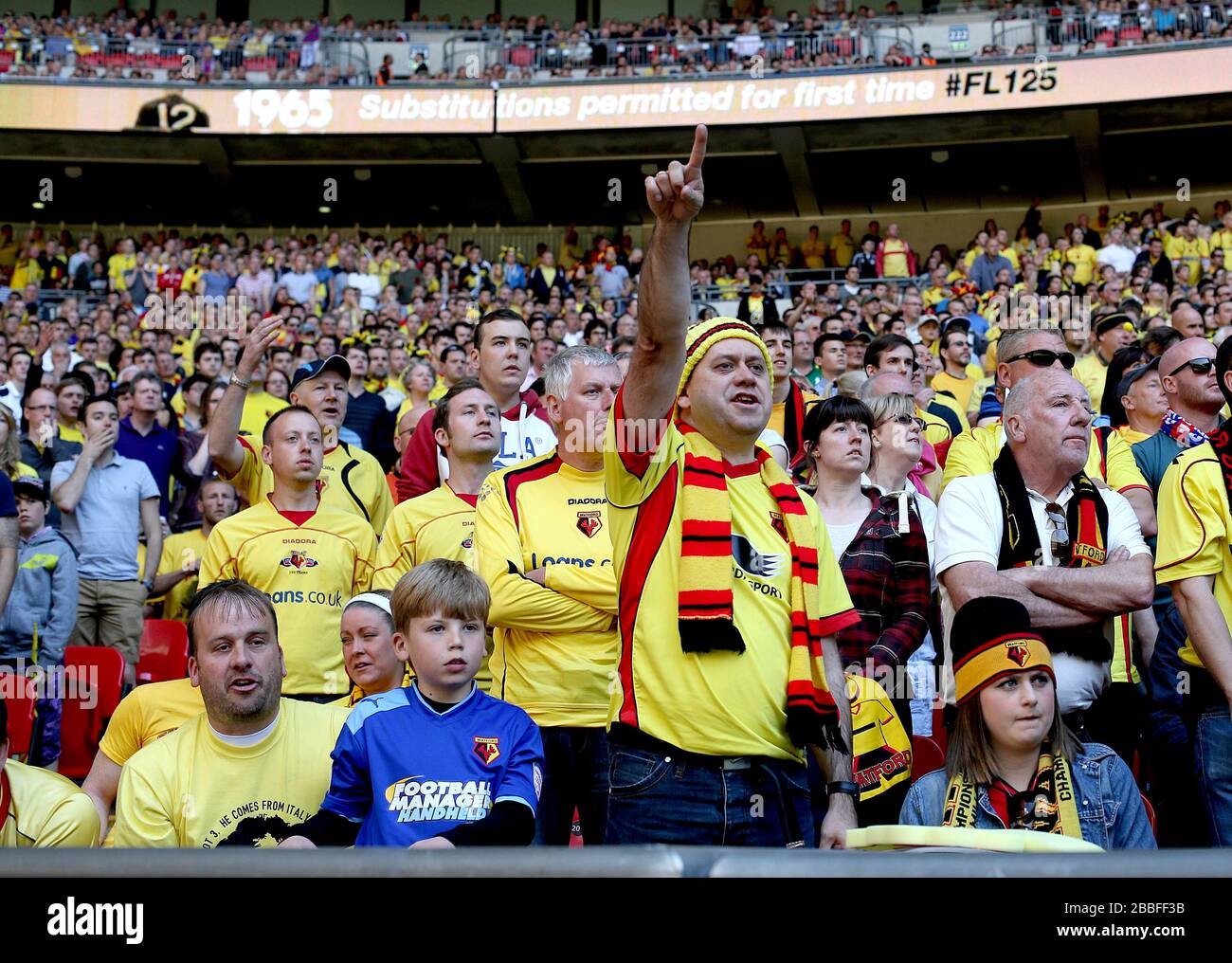 Watford fans watch the action from the stands Stock Photo - Alamy